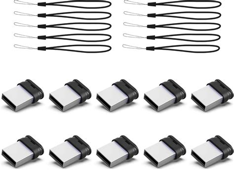 Kandzz 16gb Mini Flash Drive 10 Pack 16g Small Usb Drive With Lanyard Low Profile Usb