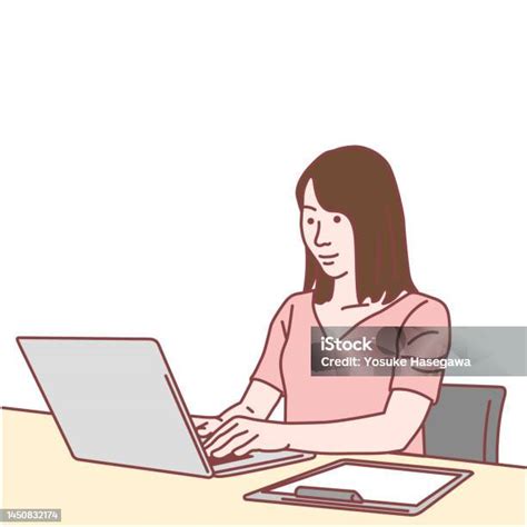 노트북으로 일하는 여자 벡터 일러스트 레이 션 가정 생활에 대한 스톡 벡터 아트 및 기타 이미지 가정 생활 개념 노트북 Istock