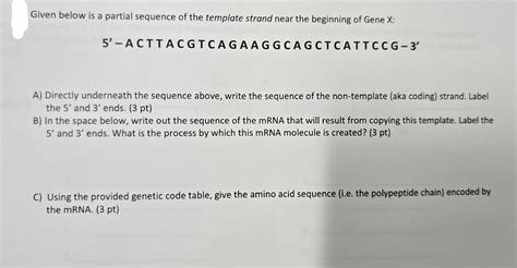 Solved Given Below Is A Partial Sequence Of The Template
