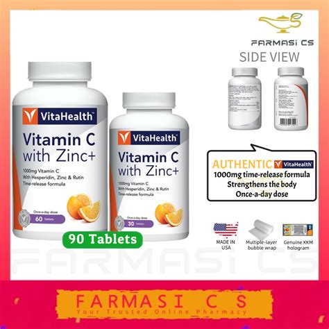Clearance Vitahealth Vitamin C With Zinc 60 Tablets 30 Tablets Exp