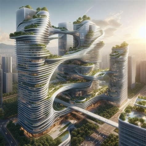 Premium Photo Futuristic Architectural Structure