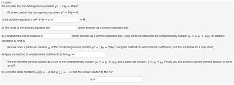 Solved Point We Consider The Non Homogeneous Problem Chegg
