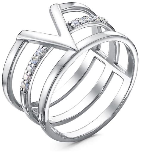 Купить Кольцо Красная пресня 23812906Д размер 17 вес 4 96 г серебро фианит в Алматы Магазин