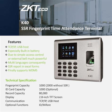Zkteco Zk K40 Id Fingerprint Biometric Time Attendance Door Access Device Murakami