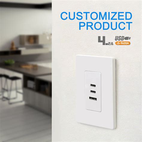 Leishen Fast Charging Wall Socket Panel With 2 Usb A And Usb C Supports