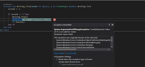 Argumentoutofrangeexception On A Textbox Rvisualbasic