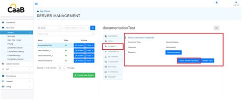 Reset Server Password Caab