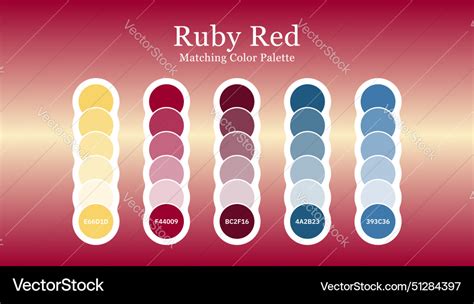 Ruby Red Color Palette RGB Swatches Royalty Free Vector