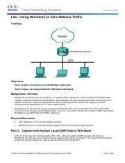 Lab Using Wireshark To View Network Traffic Docx Lab Using Wireshark To View