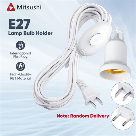 Mitsushi E27 Lamp Bulb Holder With Switch Led Light Bulb Extension Socket Lamp Holder Shopee
