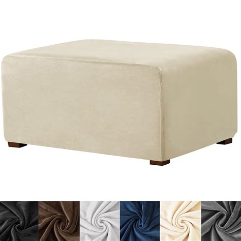 Hfcnmy Ottoman Cover Rectanglestretch Velvet Ottoman Slipcovers