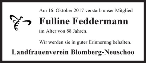Traueranzeigen Von Fulline Feddermann Nordwest Trauerde