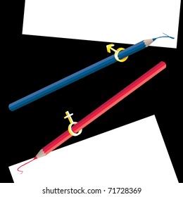 Pencils Sex Symbols Writing On White Stock Illustration Shutterstock