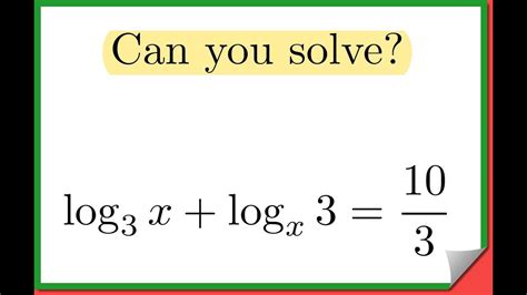olympiad logs question basic logarithms operations youtube