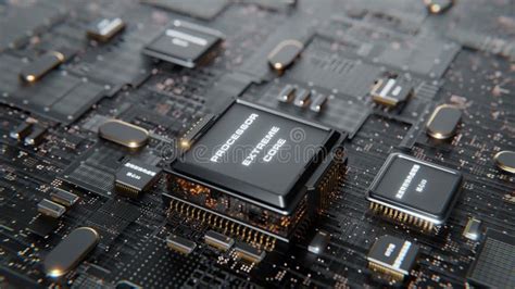 4k High Tech Macrohip With Computer Motherboard Stock Video Video Of