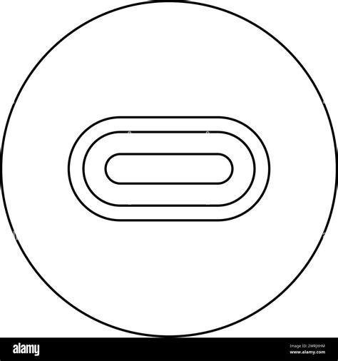 Usb Type C Thunderbolt Interface Lightning Port Socket Connector Icon In Circle Round Black