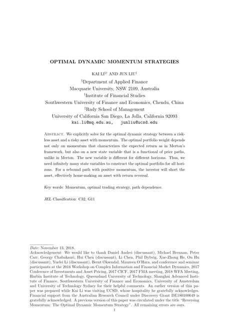 pdf optimal dynamic momentum strategies
