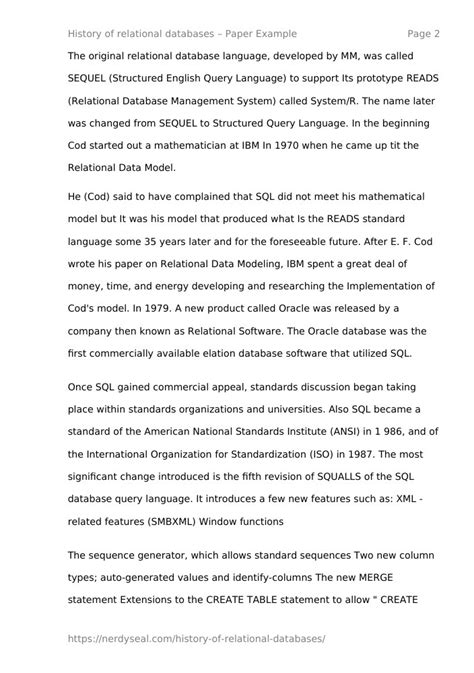 History Of Relational Databases 380 Words Nerdyseal