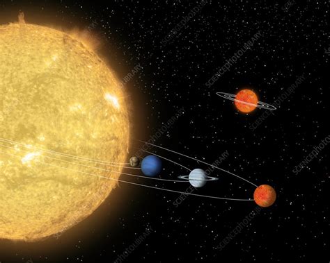 Comparing Planetary Systems Artwork Stock Image R6500336