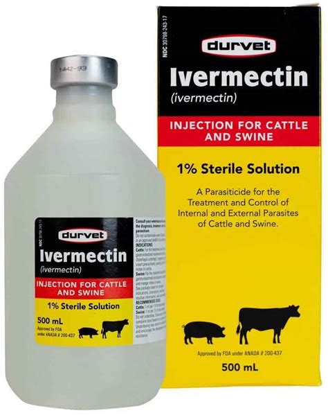 Valley Vet Ivermectin Injection 1 For Cattle And Swine Durvet
