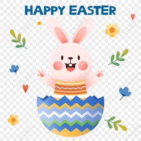 부활절 만화 일러스트 달걀 토끼를 축하 기독교 자연 Png 일러스트 무료 다운로드 Lovepik