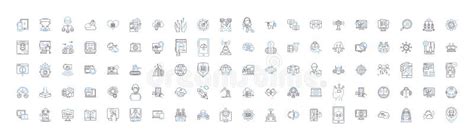 Digital Intelligence Line Icons Collection Algorithms Analytics Automation Big Data Coding