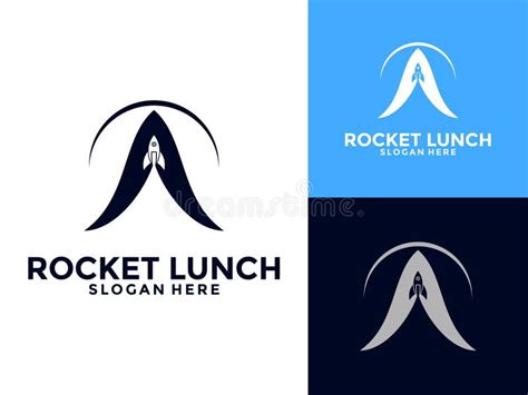 Rocket Launch Vector Logo Design Simple Flying Modern Rocket Logo Illustration Stock Vector
