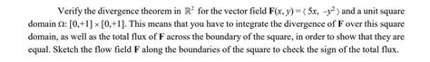 Solved Verify The Divergence Theorem In R For The Vector Chegg Com