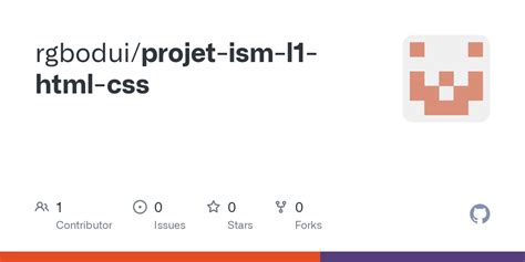 GitHub Rgbodui Projet Ism L1 Html Css
