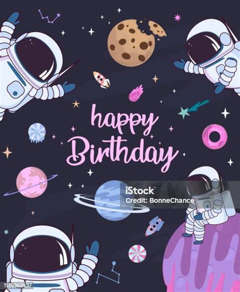 달콤한 공간 만화 포스터 환상 초콜릿 쿠키 사탕 도넛 캐 러 멜 과자 행성 및 우주 비행사와 우주 비행사에 대한 스톡 벡터 아트 및 기타 이미지 Istock