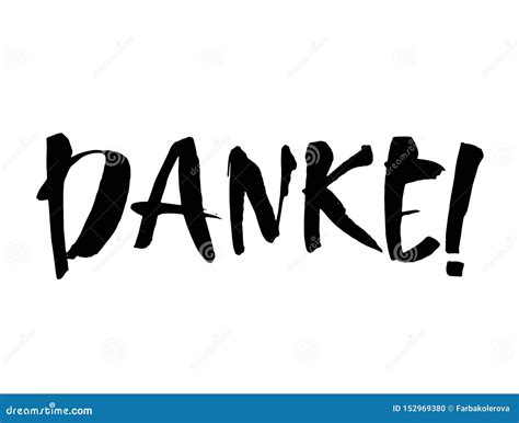 Danke Thank You In German Hand Drawn Vector Lettering Isolated On