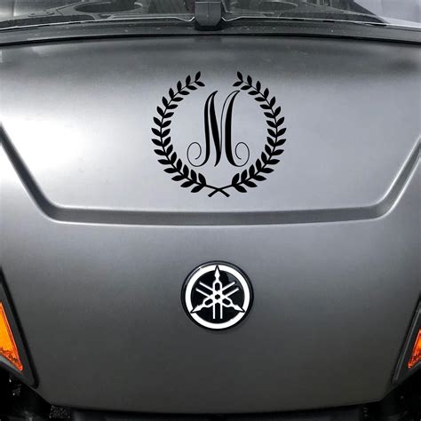 Monogram Leaves Fancy Vinyl Decal Stickemall Vinyl Decals