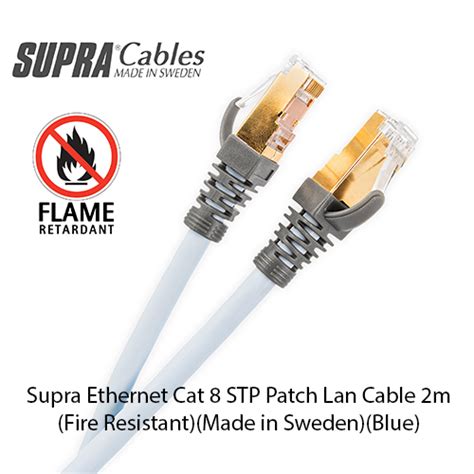 Supra Ethernet Cat 8 Stp Patch Lan Cable 2mfire Resistantmade In