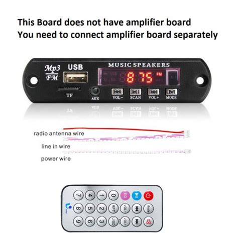 Bluetooth FM USB AUX Card MP Stereo Audio Player Decoder Module Kit With Remote For Audio