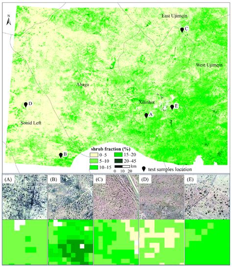 The Shrub Coverage Mapping Result At 20 M Resolution Upper And The