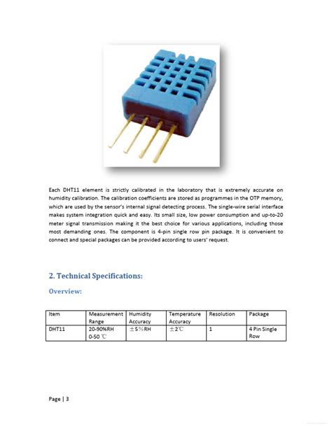 Dht11 Datasheet Pdf Humidity And Temperature Sensor D Robotics