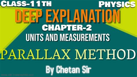 Cbse Class 11th Physics Ch 2 Parallax Method Youtube