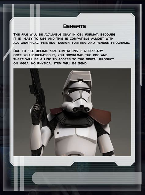 ⭐ Star Wars 3d Printable Clone Recon Sniper Figure・ Obj File For 3d