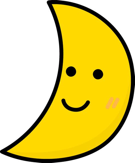 笑顔の月（三日月）のイラスト かわいいフリーイラスト素材 ｜イラストたうん