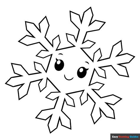 How To Draw A Cartoon Snowflake Really Easy Drawing Tutorial