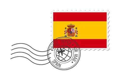 스페인 우표 흰색 배경에 분리된 스페인 국기가 있는 엽서 벡터 그림 스페인에 대한 스톡 벡터 아트 및 기타 이미지 스페인 우표 컷아웃 Istock