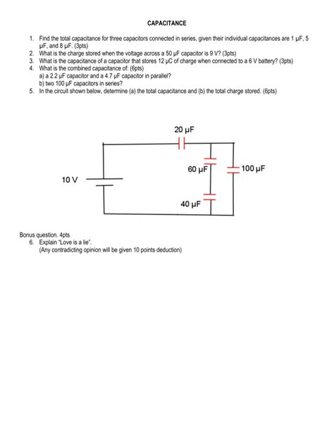 Capacitance Problems Series Parallel Charge Voltage