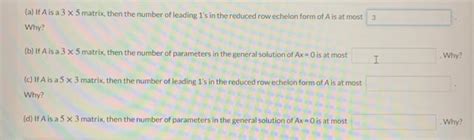 Solved A If A Is A 3 X 5 Matrix Then The Number Of