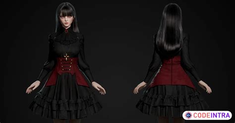 Vampire Girl Modular Characters Unity Assets Codeintra