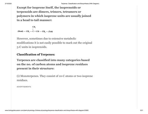 Terpenes Classification And Biosynthesis Pdf