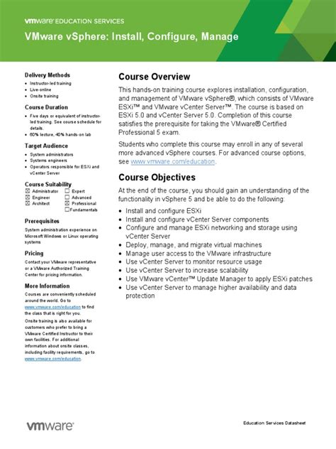 Vmware Vsphere Install Configure Manage Pdf Pdf V Mware Computer