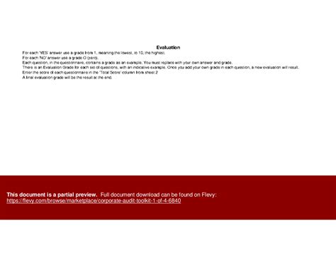Corporate Audit Toolkit 1 Of 4 Template Excel Xls