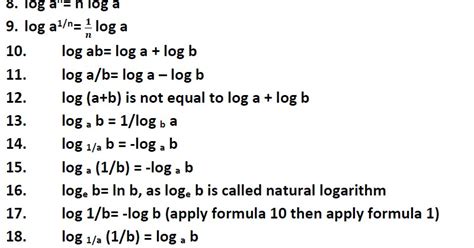 Aay Kay Classes Logarithm Formulas For 10th Icse Class