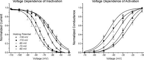 The Voltage Dependence Of Inactivation And Activation At Various Download Scientific Diagram