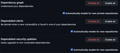 `vulnerability alerts` set to true does not enable dependabot security